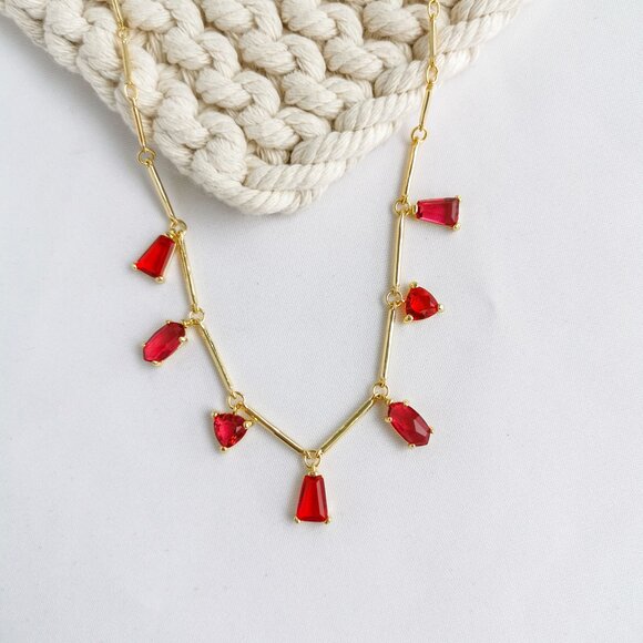 Kendra Scott | Jewelry | Authentic Kendra Scott Blair Gold Ruby Mix ...